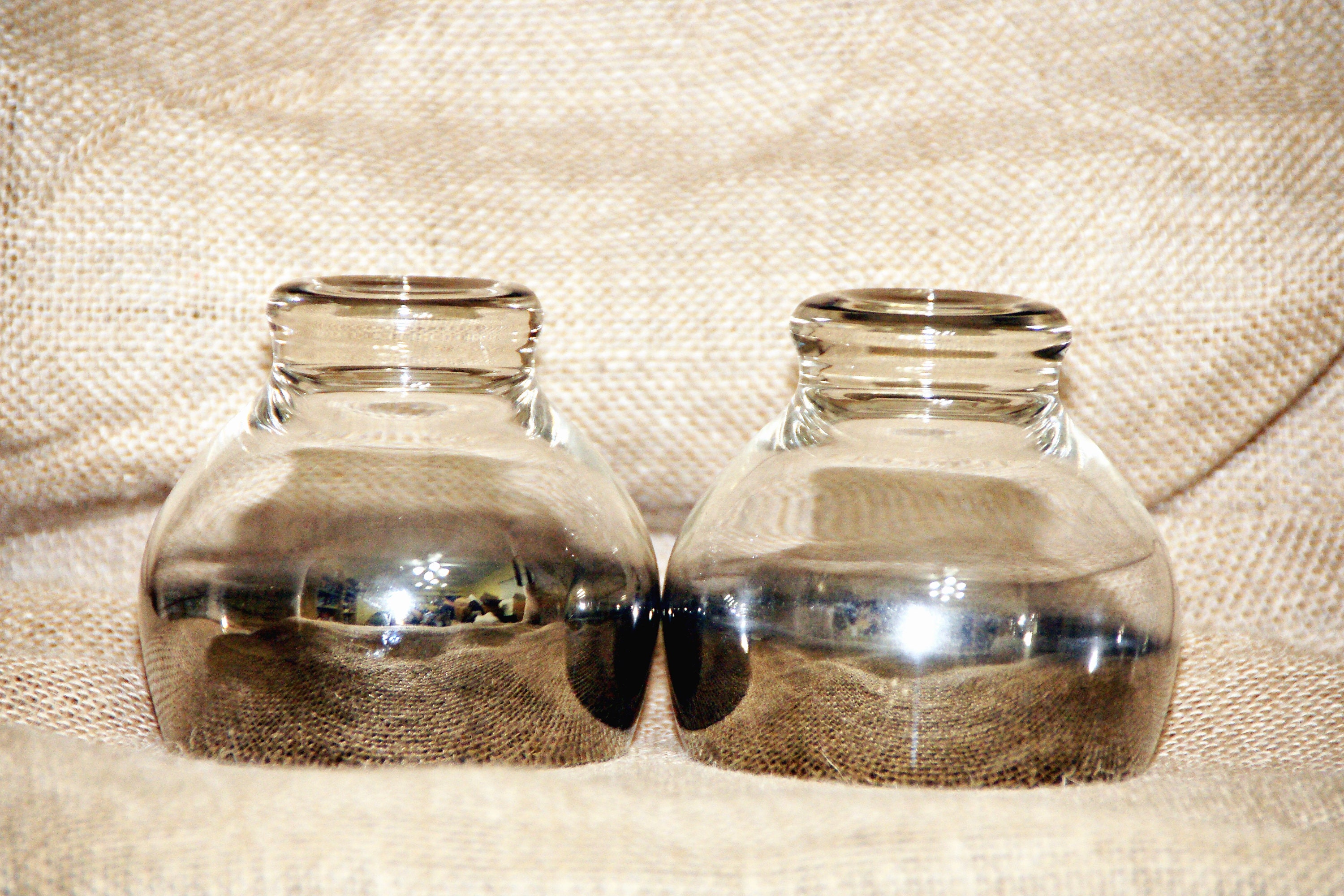 Metallic Rim Footed Rocks Glasses Pair Set of 2 Heavy Glass - Etsy