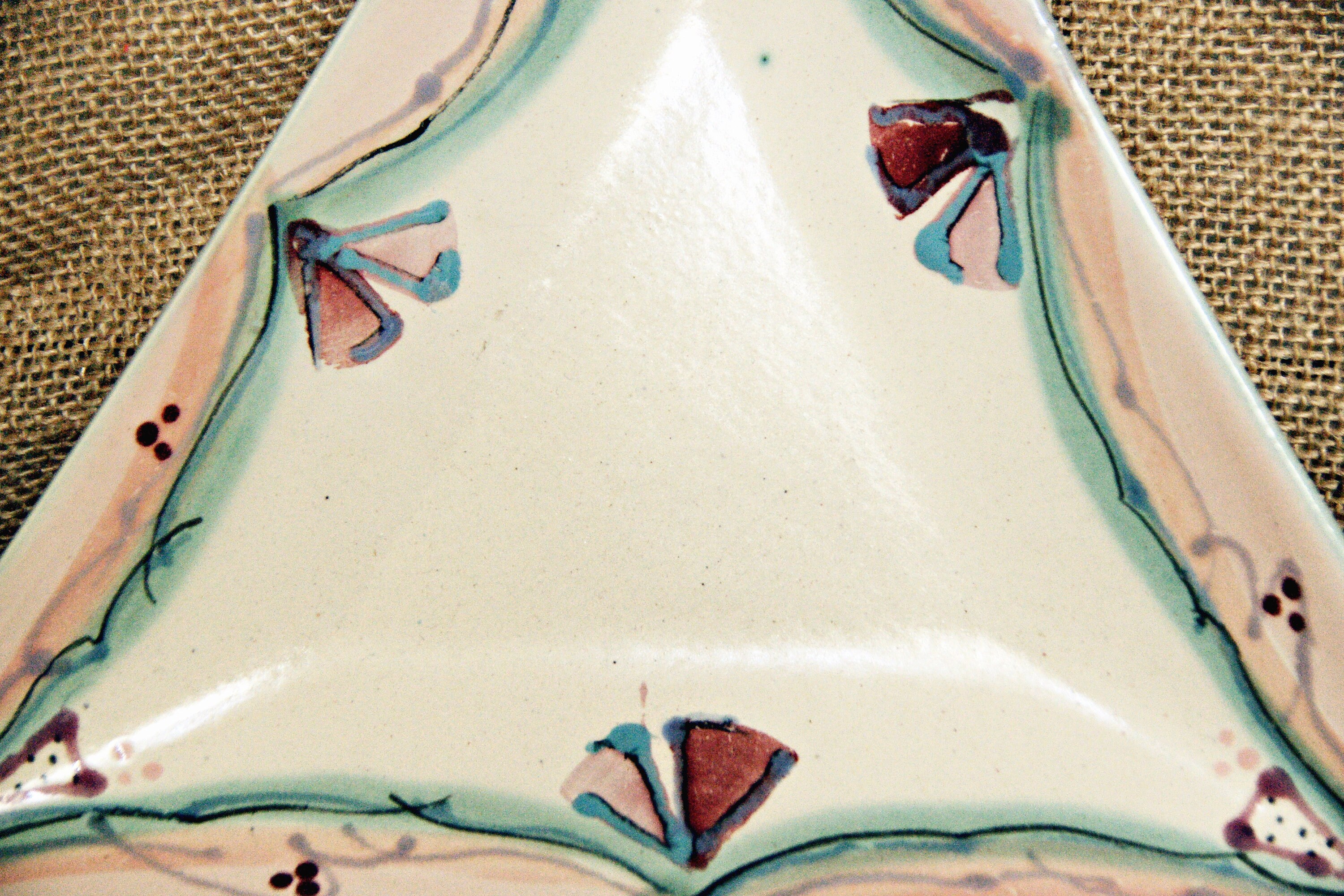 Clay and Color Studio Art Pottery Triangle Bowl Pink Purple | Etsy