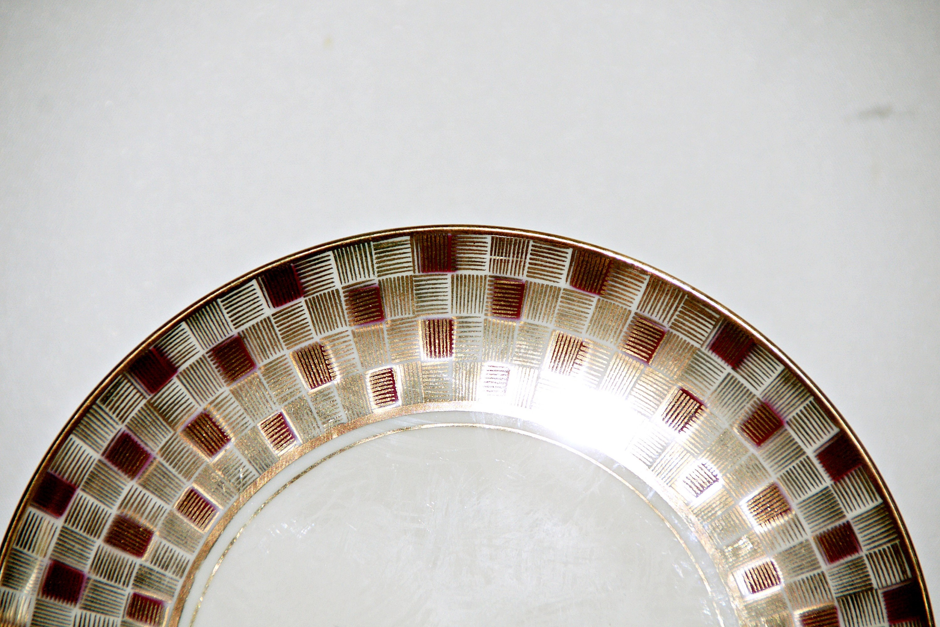 Winterling Maroon Snack Plate 8 Inch Gilded Art Deco | Etsy