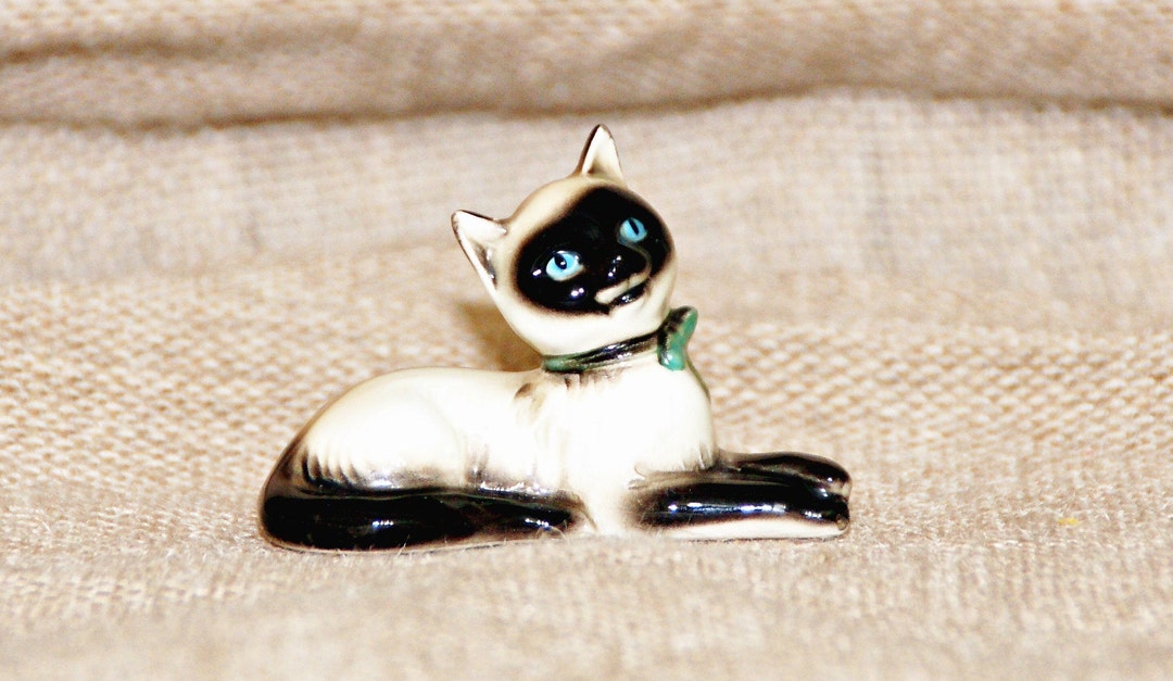 Goebel Siamese Cat Figurine, West Germany, 3103305, Small, Blue Eyes ...
