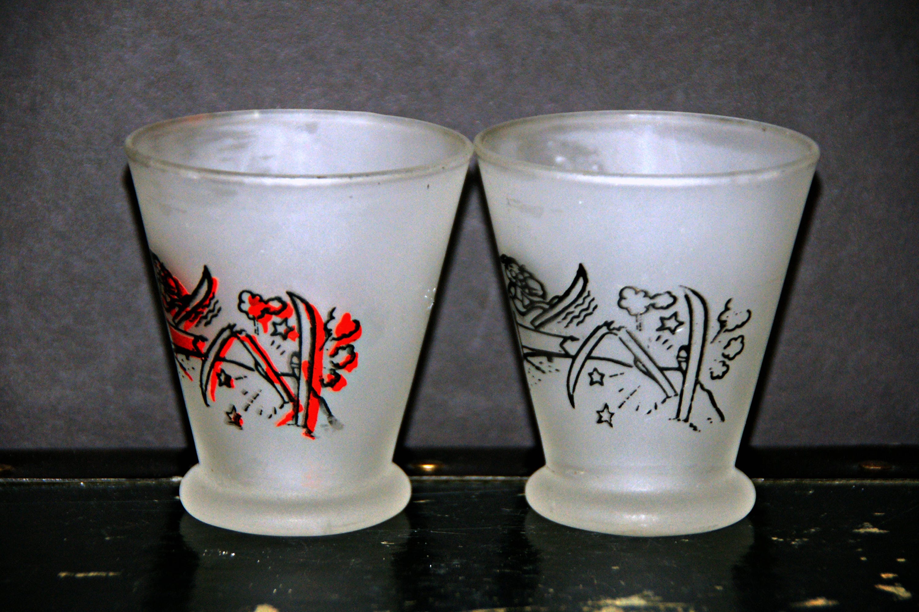 Atlas de Hazel esquí Copa novedad Martini vidrio, juego de 2, mate ...