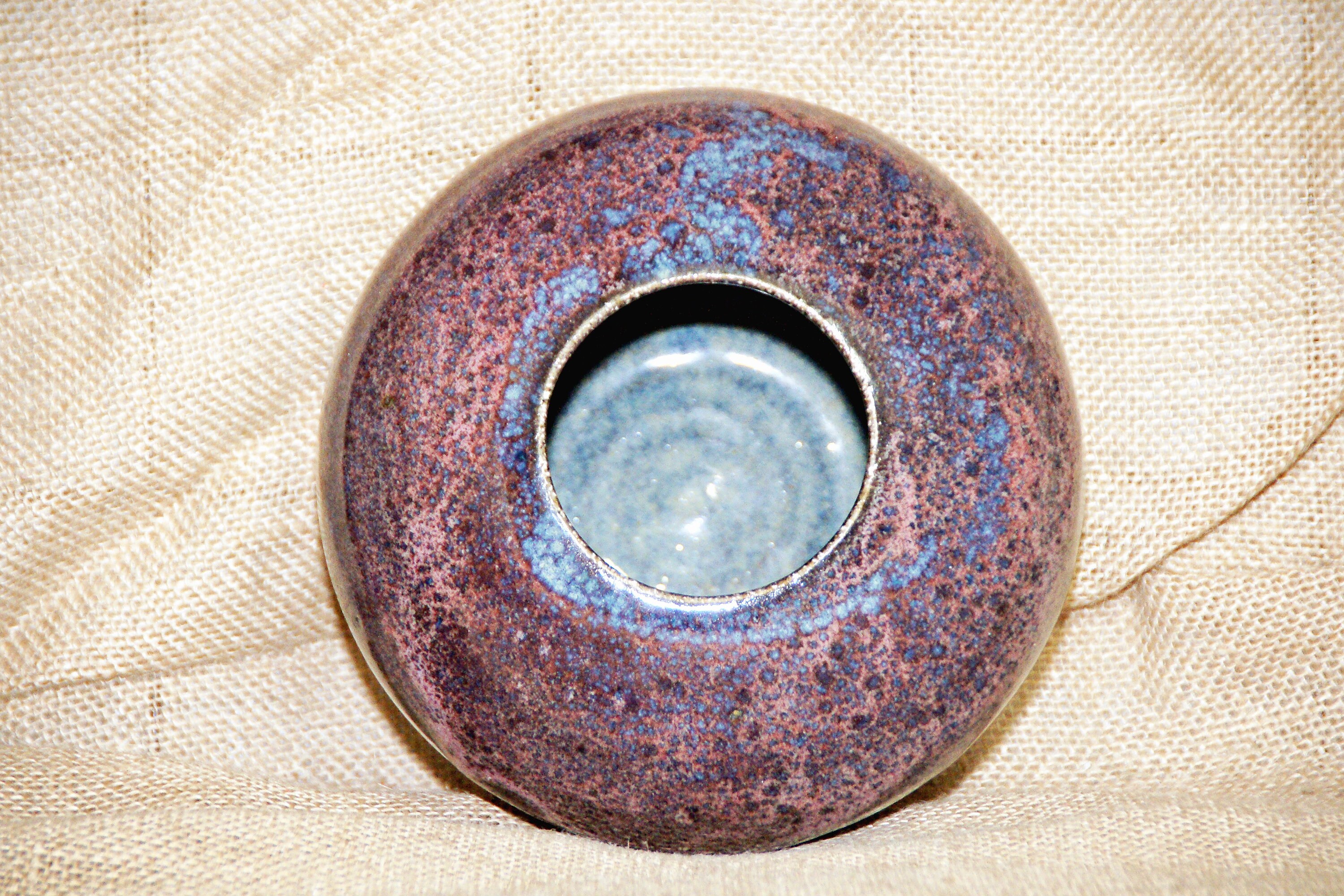 Studio Pottery Vase Blue & Purple Artist Signed MCM Style - Etsy