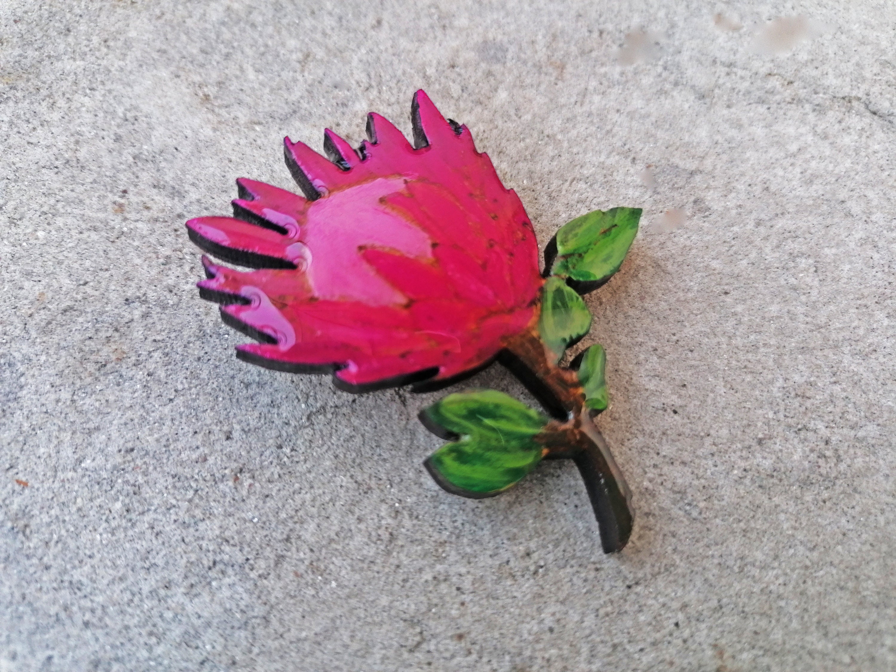 Protea/ Flowers/ Wood/ Laser Cut/ Brooch/ Epoxy Resin/ - Etsy