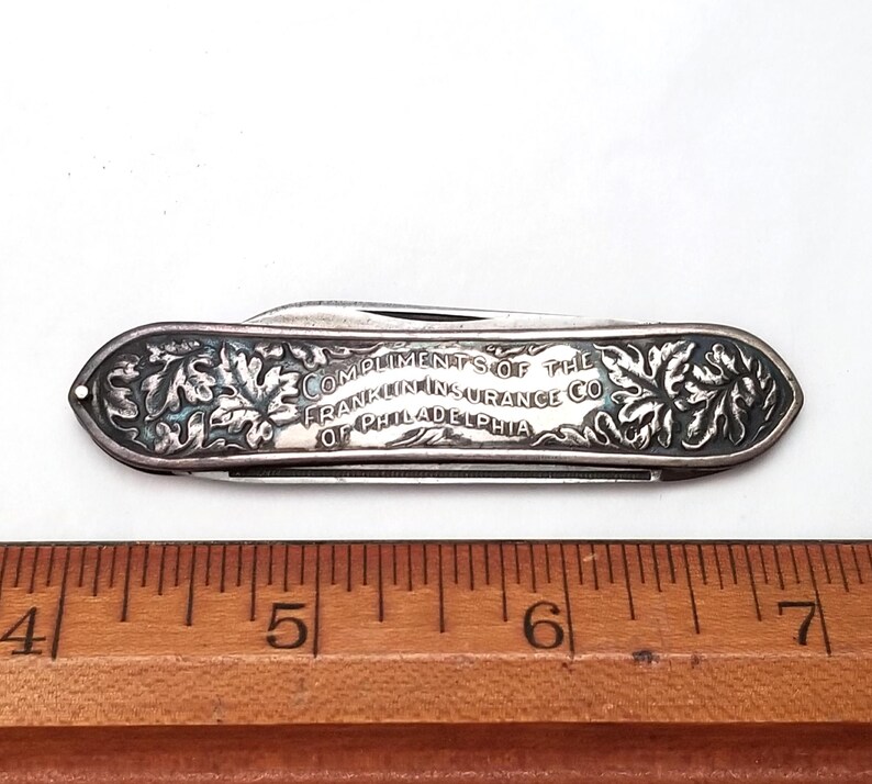 HTF Ben Franklin Sterling Silver Advertising Pocket Knife - Etsy