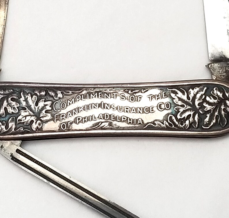HTF Ben Franklin Sterling Silver Advertising Pocket Knife - Etsy