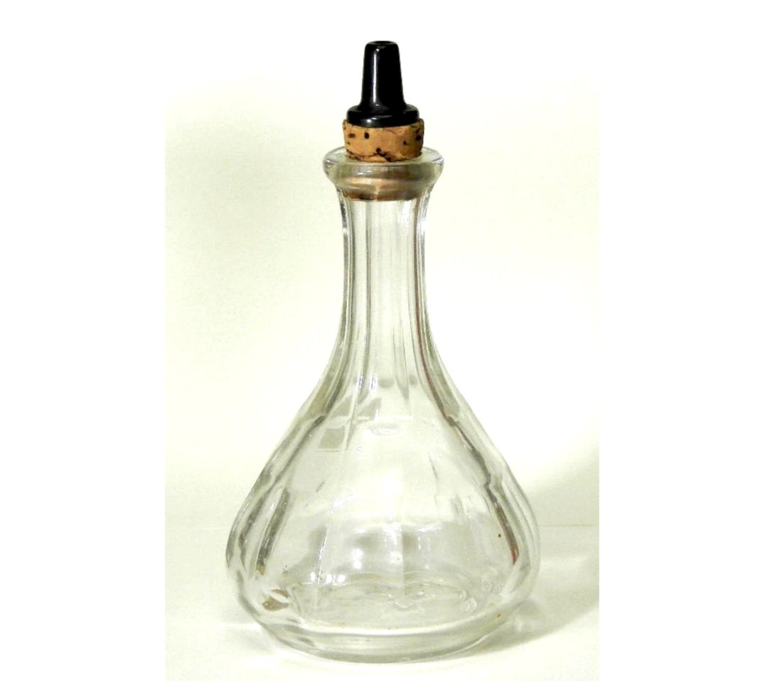 Antique Barber Bottle, Clear With Black Bakelite Stopper, Collectible ...