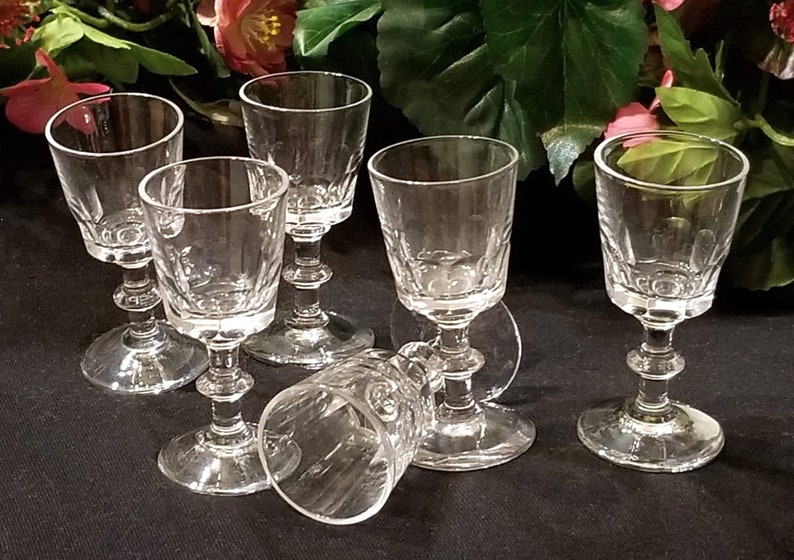 Cut Crystal Cordials Set/six, Classic Design, Quality Footed Glassware ...