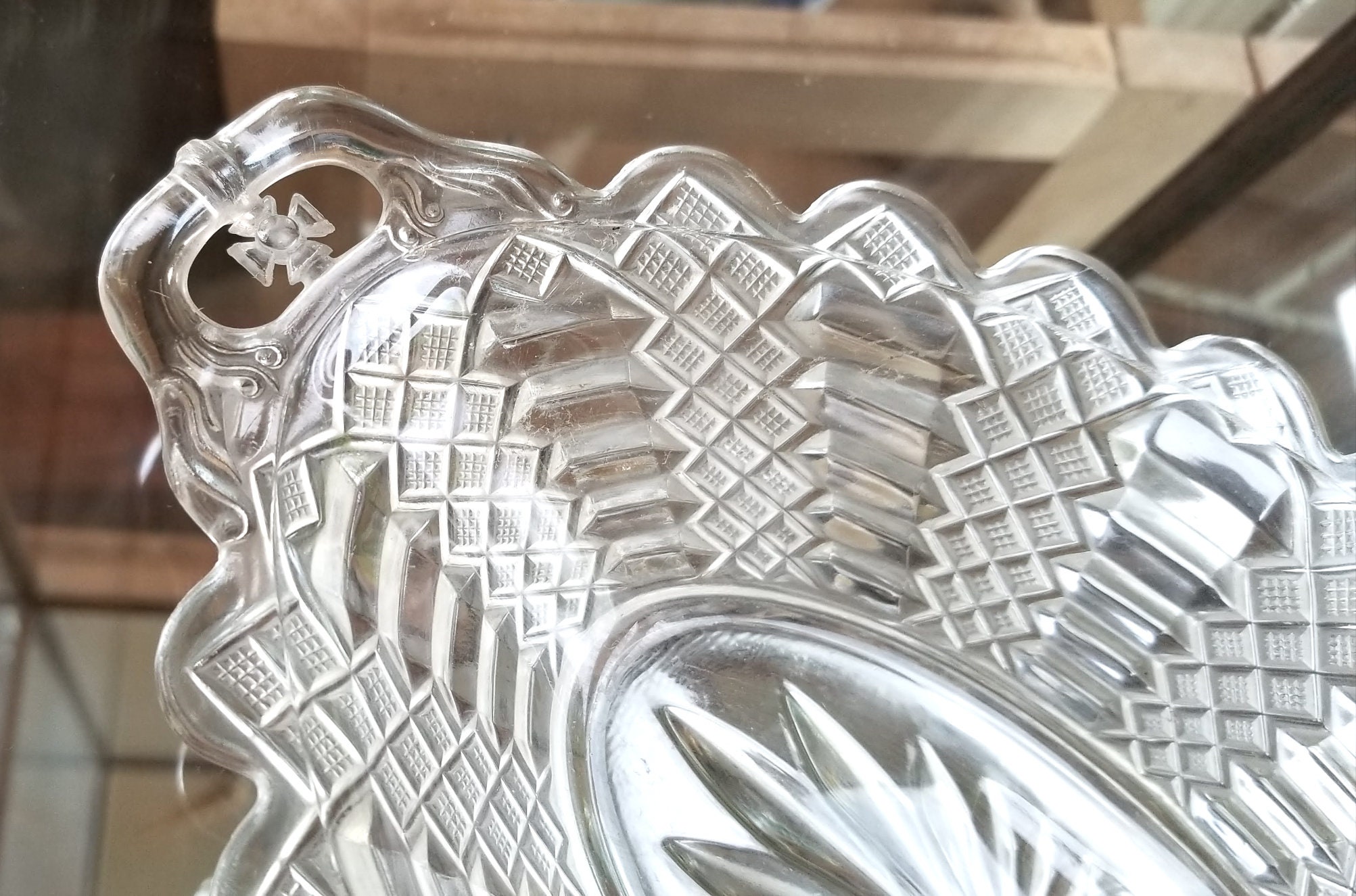 Antique Jacob's Ladder Pattern Glass Relish Dish EAPG - Etsy