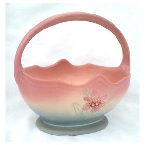 Hull Iris Basket Matte Pink Blue Yellow Authentic Hull Art Pottery ...