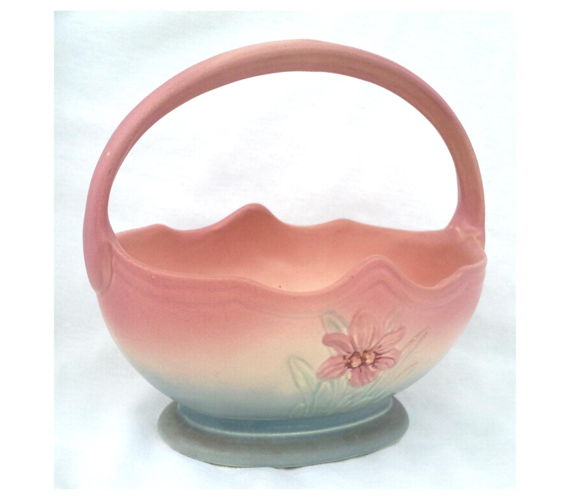 Hull Iris Basket Matte Pink Blue Yellow Authentic Hull Art Pottery ...