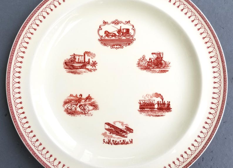 Wedgwood of Etruria Transportation Plate 9" Creamware Travel Scenes ...