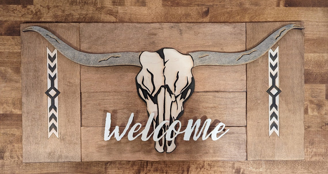 Digital Longhorn Steer, SVG, Cow File, Steer Skull, Stetson the Long ...