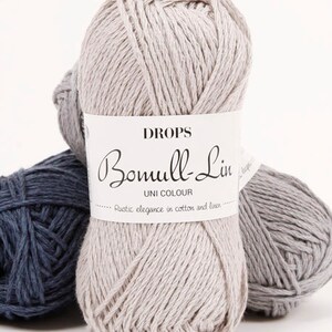 Drops Bomull-lin, Cotton and Linen, 10 Ply Cotton Linen Yarn, Natural ...