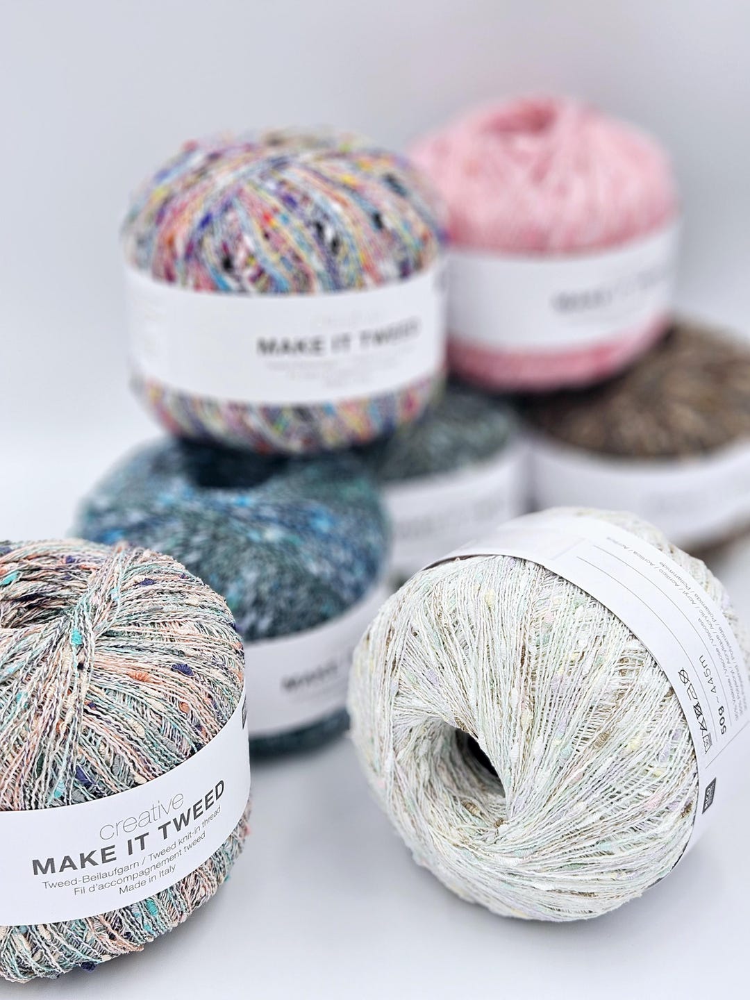 Decorative Yarn Rico Design Creative Make It Tweed, Colored Bubble Yarn ...
