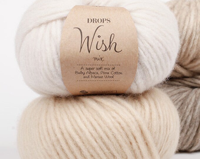 Super Bulky Alpaca, Drops Wish, Fluffy Wool for Chunky Accessories ...