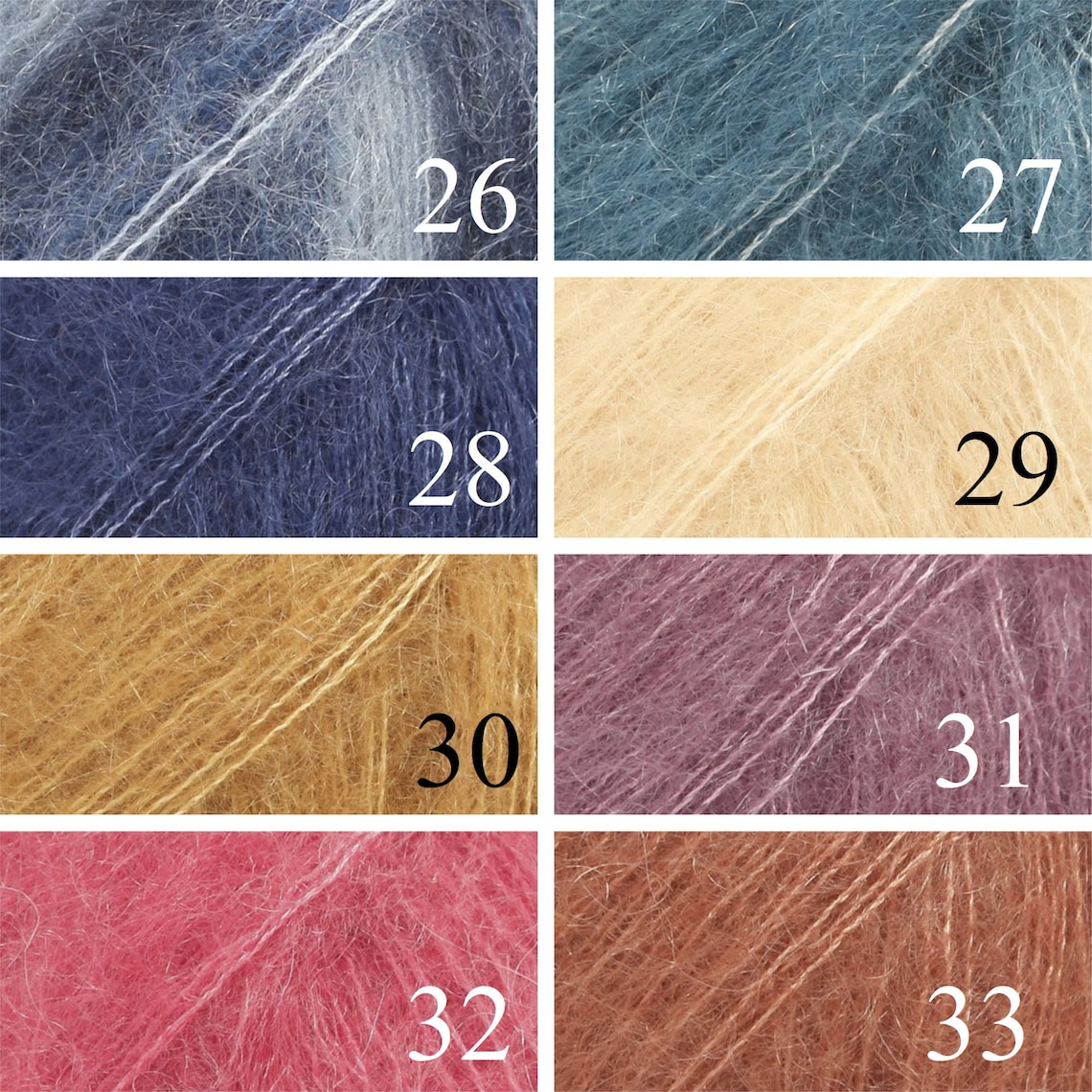 Drops Kid Silk Mohair and Silk Luxurious Yarn Super Kid - Etsy