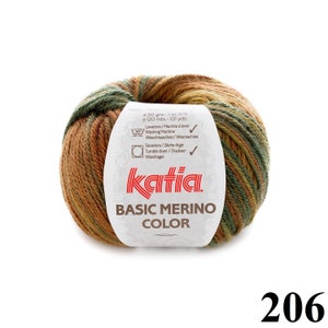 Katia Basic Merino Color, Merino Superwash Wool, Sport Weight Merino ...