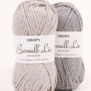 Drops Bomull-lin, Cotton and Linen, 10 Ply Cotton Linen Yarn, Natural ...