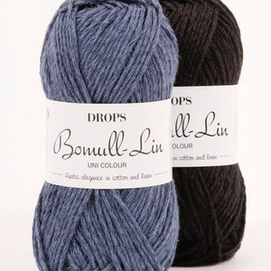 Drops Bomull-lin, Cotton and Linen, 10 Ply Cotton Linen Yarn, Natural ...