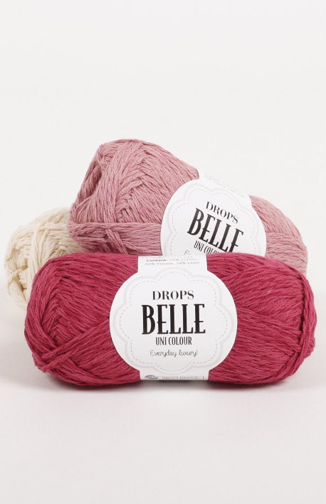 Drops Belle, Cotton Viscose Linen Yarn, 8 Ply DK Worsted Weight Yarn ...