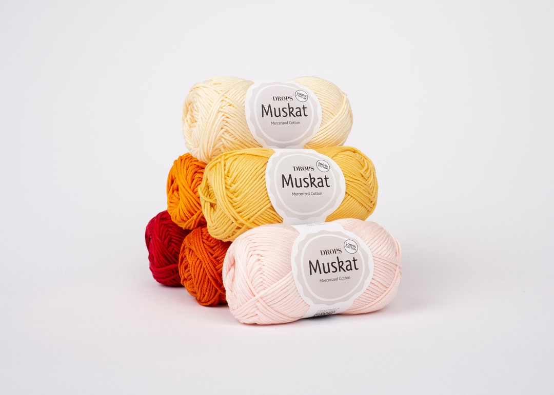 Drops Muskat, Mercerized Cotton Yarn, Amigurumi Yarn, Colorful Cotton ...
