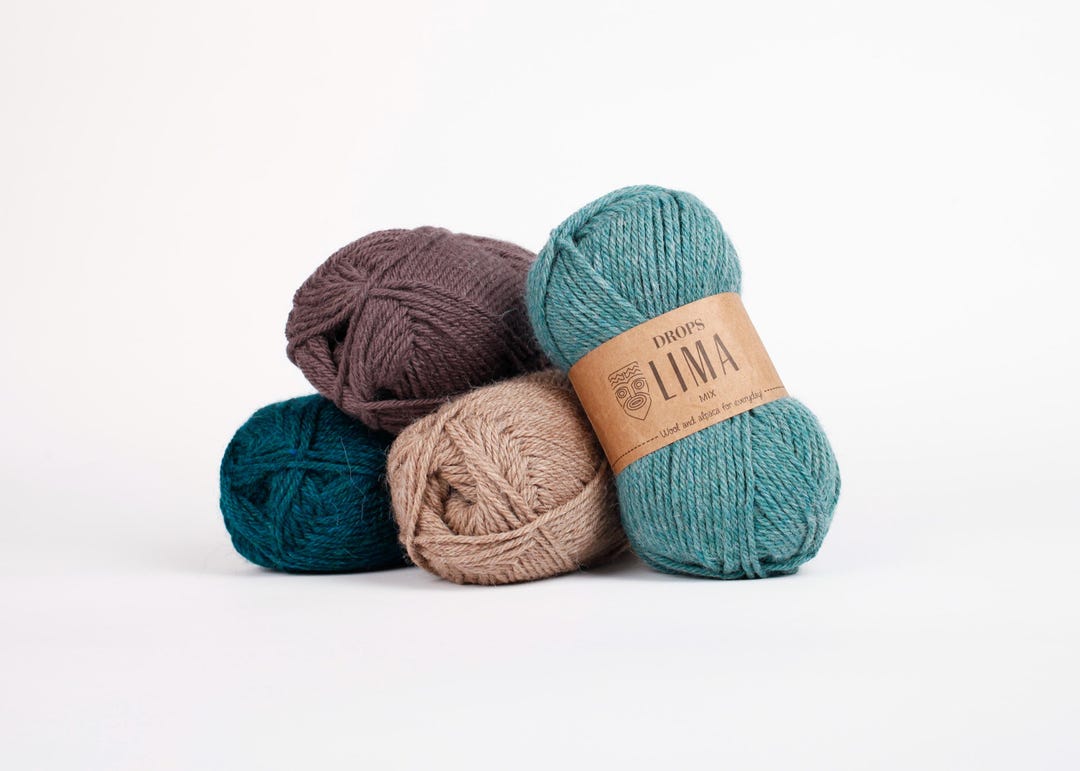 Drops Lima Every Day Yarn, Wool and Alpaca, 8 Ply DK Worsted Weight ...