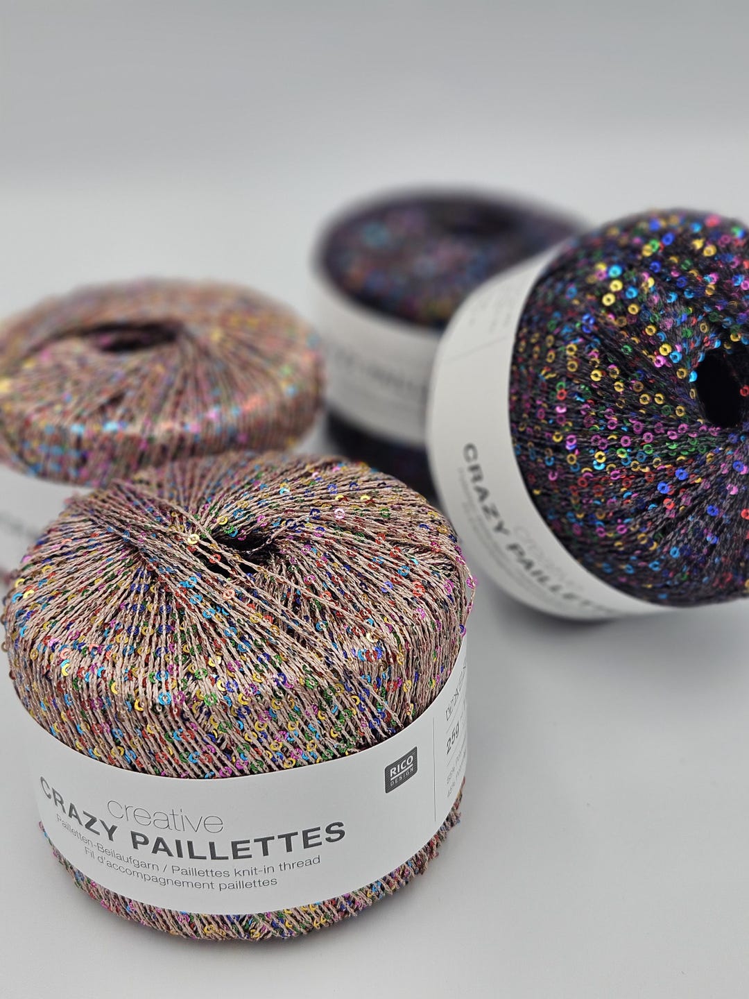 Rico Desing Creative Crazy Paillettes, Sparkle Yarn, Knit-in Thread ...