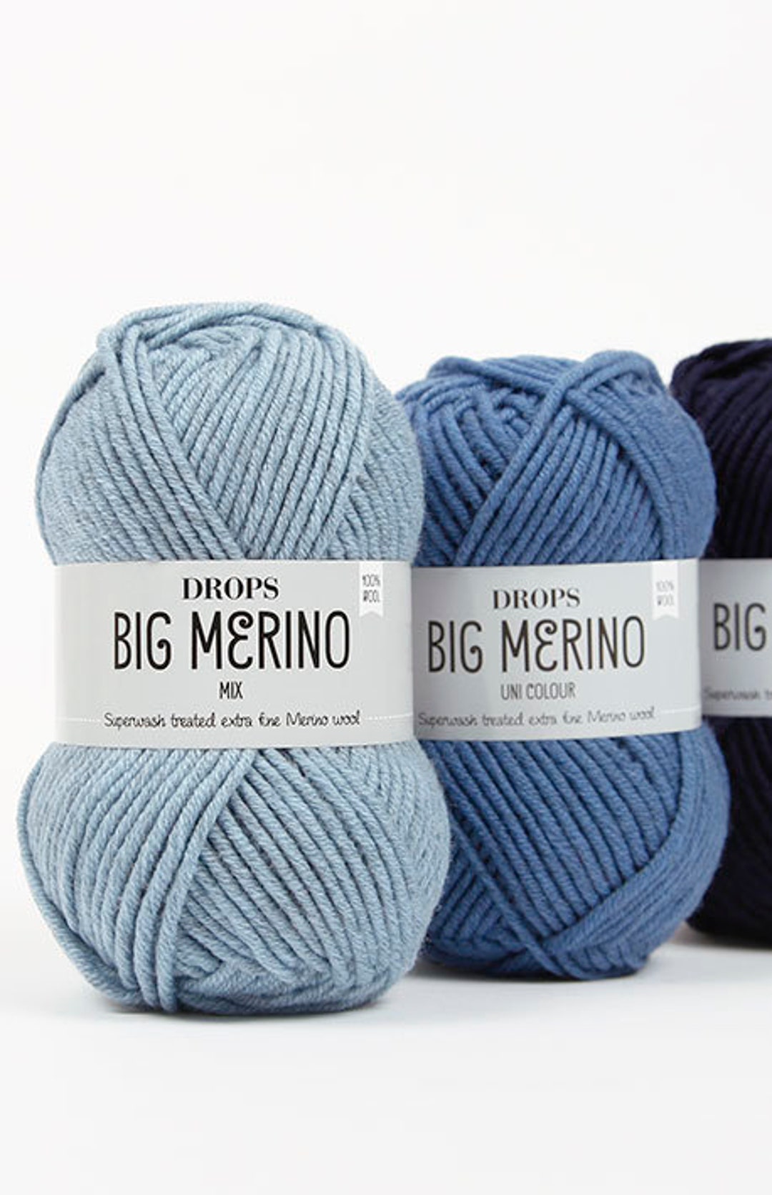 Aran Merino Yarn, Merino Wool Yarn Worsted, Drops Big Merino Superwash ...