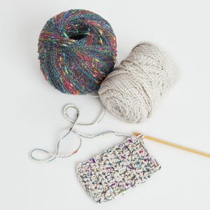 Glittering Tweed Look Yarn With a Rainbow and Glitter Effect Rico ...