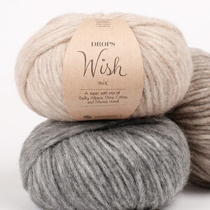 Super Bulky Alpaca, Drops Wish, Fluffy Wool for Chunky Accessories ...