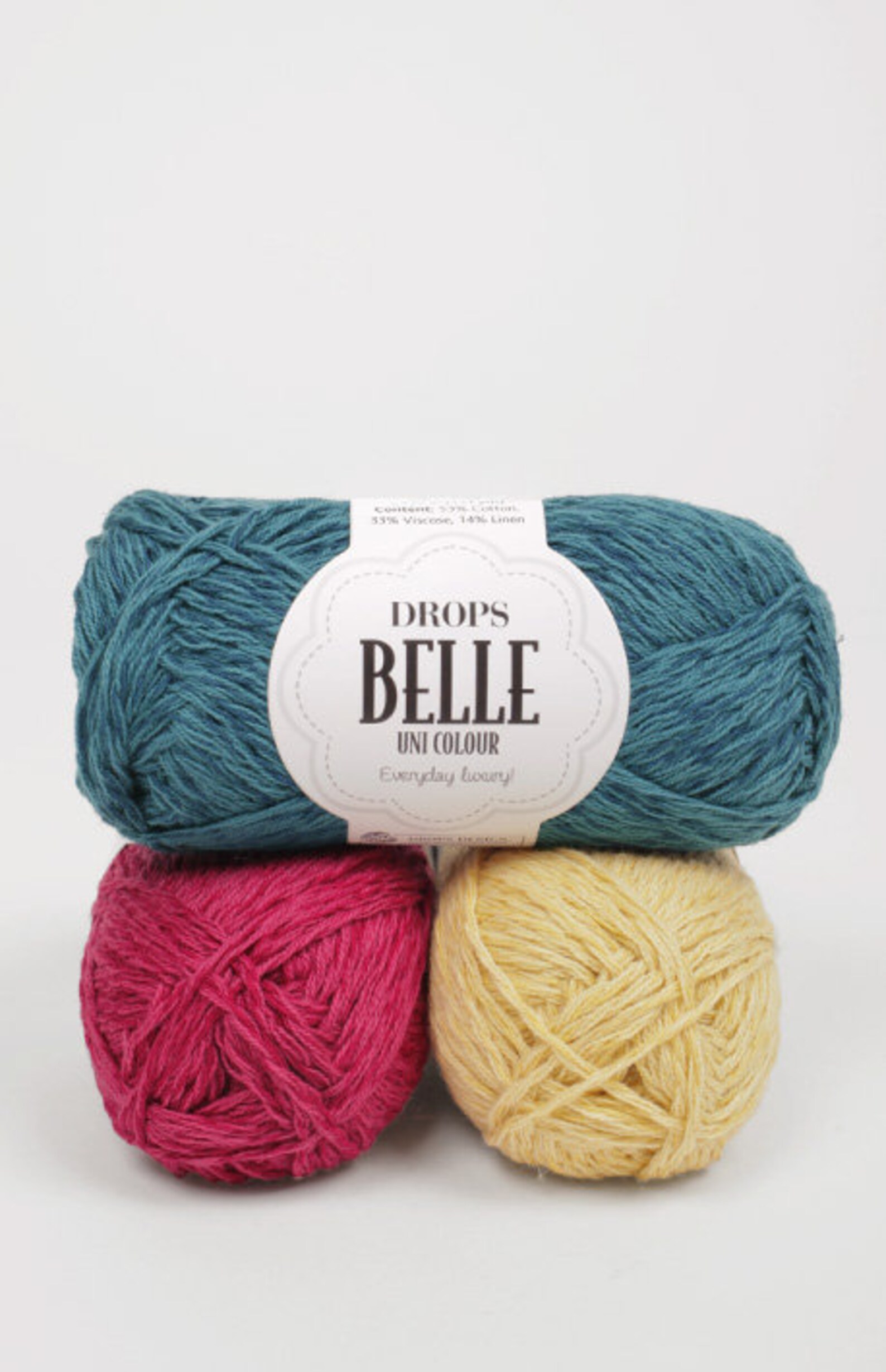 Drops Belle, Cotton Viscose Linen Yarn, 8 Ply DK Worsted Weight Yarn ...