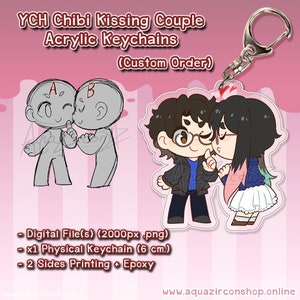 YCH Commission Chibi Kissing Couple Custom Acrylic Keychains CUSTOM ...