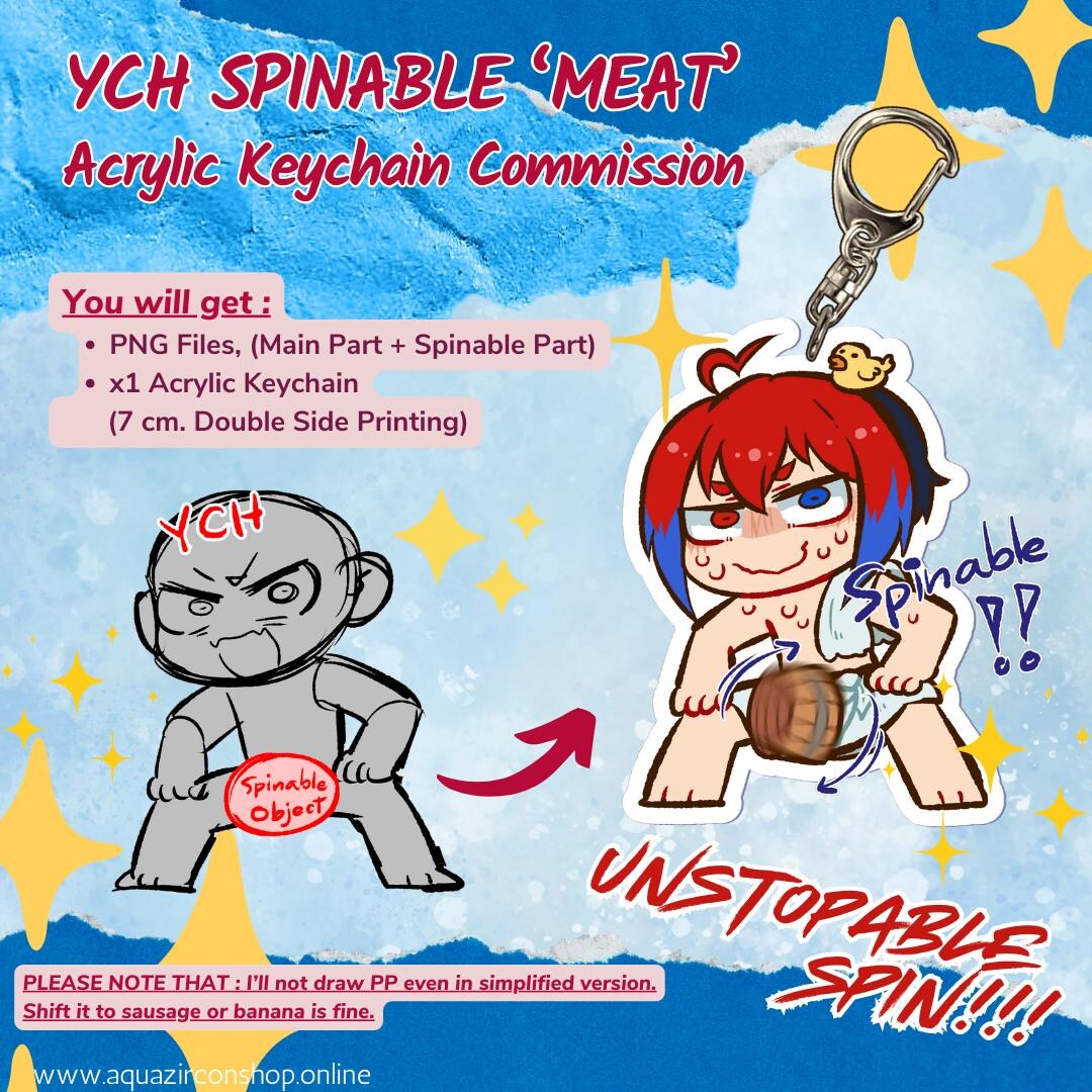 YCH Commission Spinable Meat Custom Acrylic Keychains [CUSTOM ORDER] - Etsy