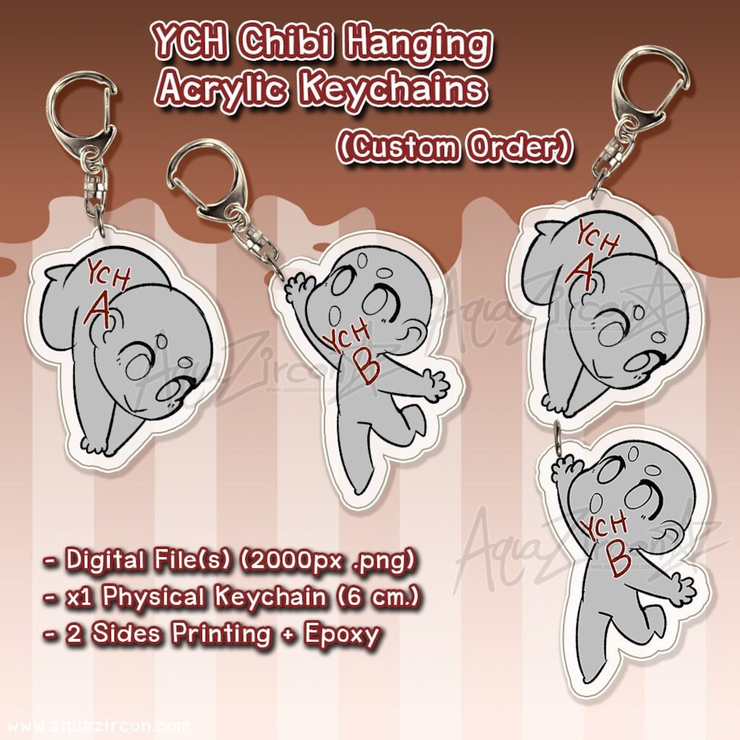 YCH Commission Chibi Hanging Custom Acrylic Keychains CUSTOM ORDER - Etsy