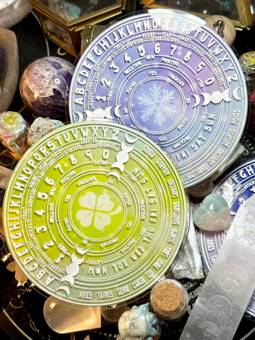 Pastel Clover and Snow Acrylic Pendulum Dowsing Board - Etsy