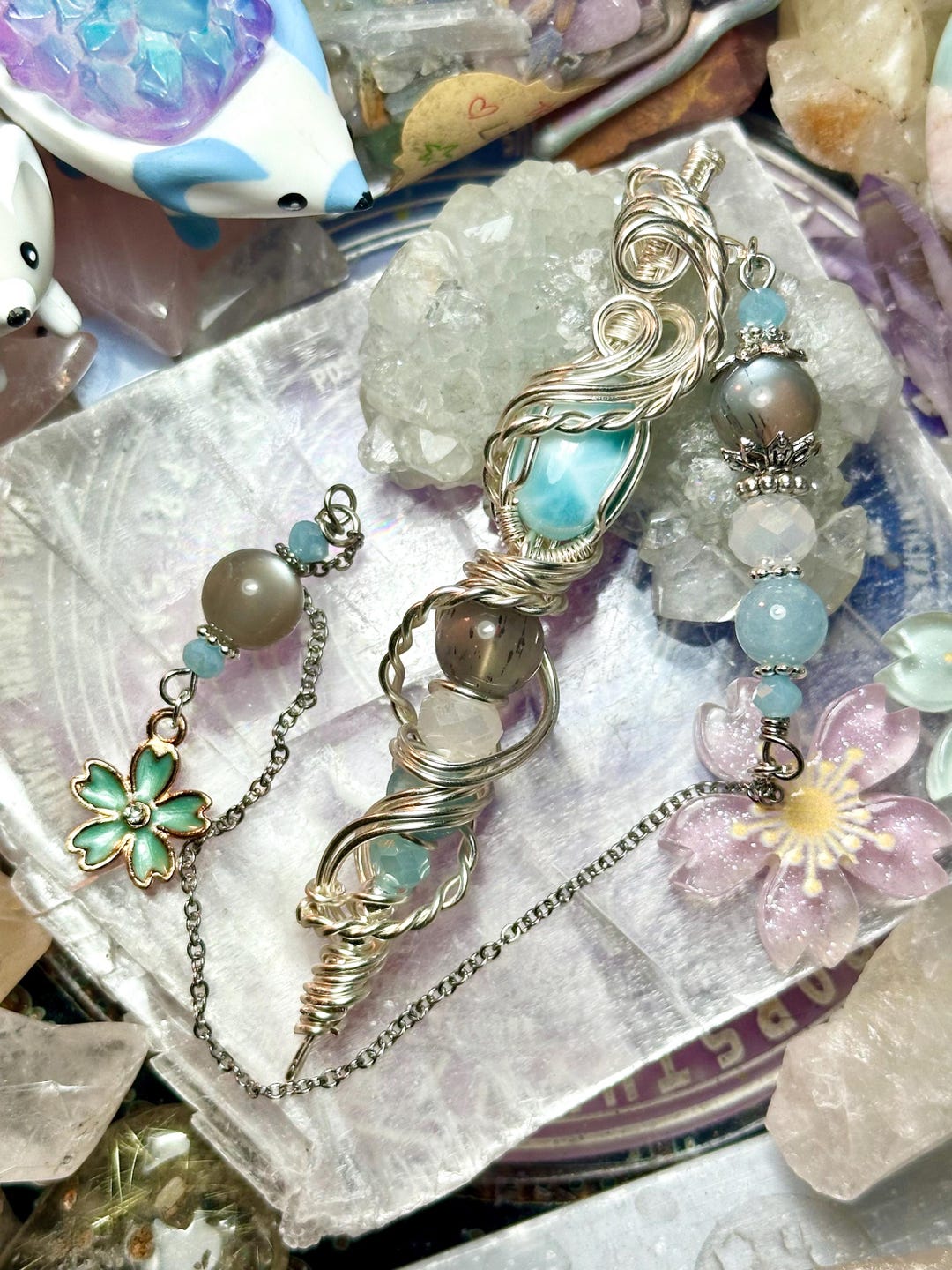 Handmade Larimar Pendulum - Divination Tool - Etsy