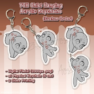 YCH Commission Chibi Hanging Custom Acrylic Keychains [CUSTOM ORDER] - Etsy