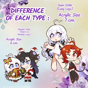 Custom Semi Chibi Acrylic Keychain Commission - Choose Your Own Poses ...