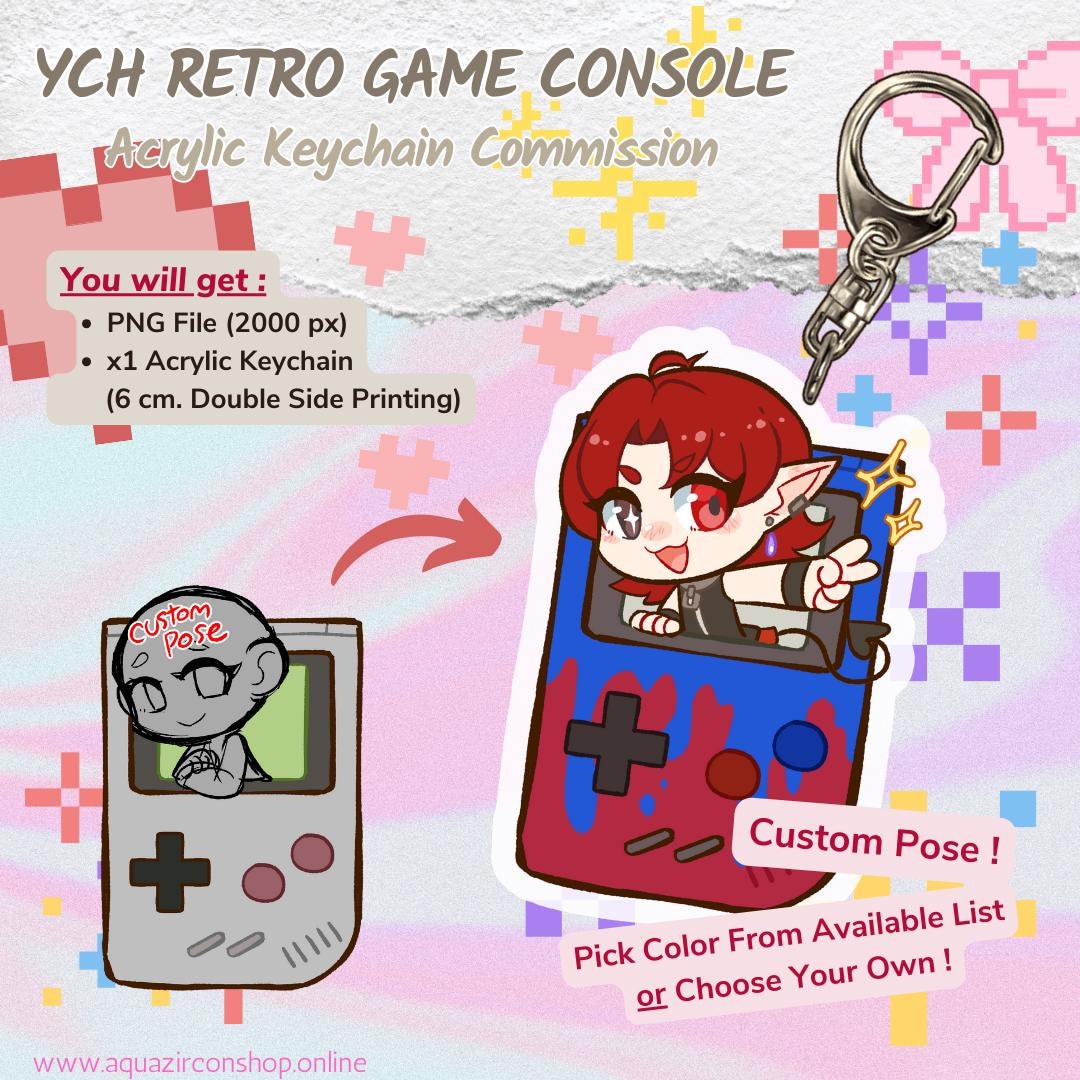 YCH Commission Retro Game Console Custom Acrylic Keychains [CUSTOM ...
