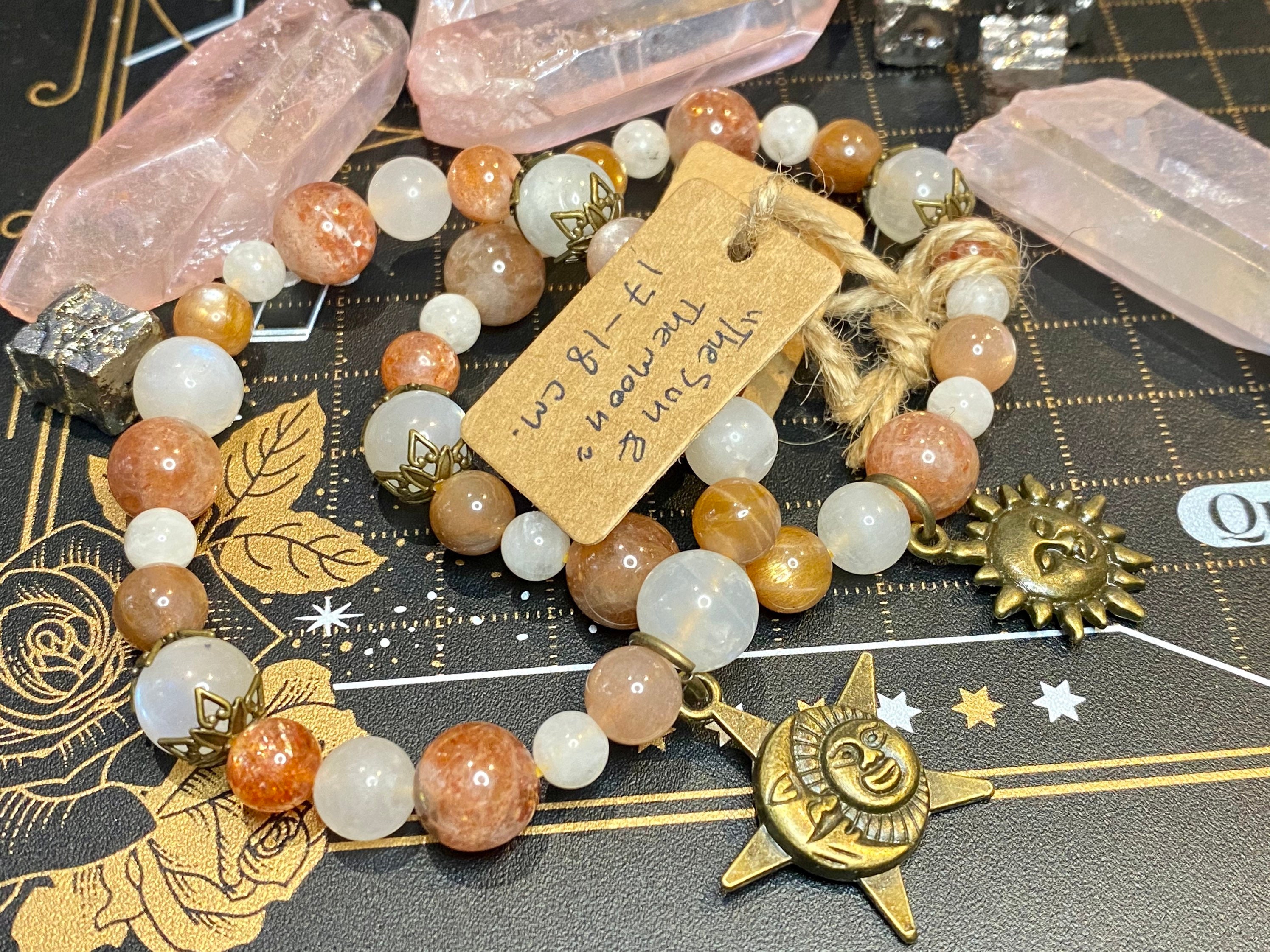 The Sun And The Moon Moonstone Sunstone Natural Stone | Etsy