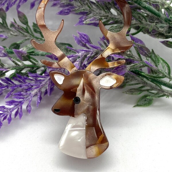 Stag Brooch - Etsy