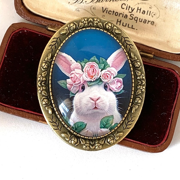 White Rabbit Brooch - Etsy