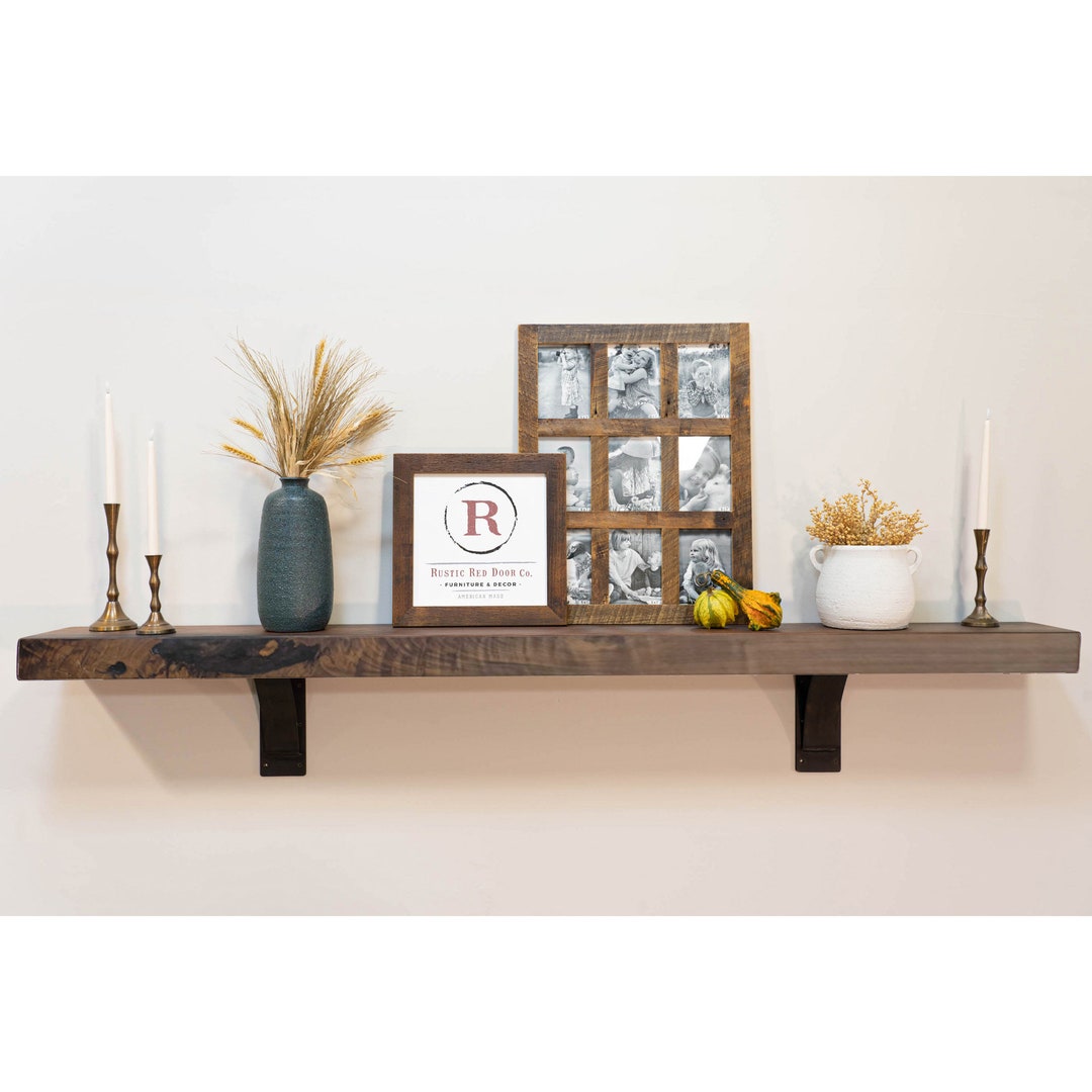 7 Foot Walnut Fireplace Mantel Farmhouse Rustic Fireplace Mantels ...