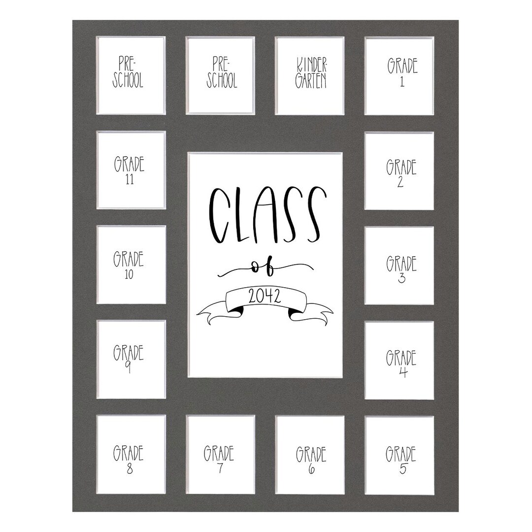 Class of 2042 Picture Mat, School Years Photo Collage, Gray 11x14 - Etsy