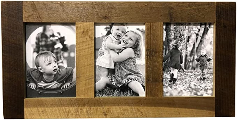 Rustic Wooden Collage Picture Frames – Multi Opening Frame for 5x7 ...