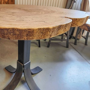 Rustic Modern Small Bar Table | Round Ash Bar Height Table | Live Edge ...