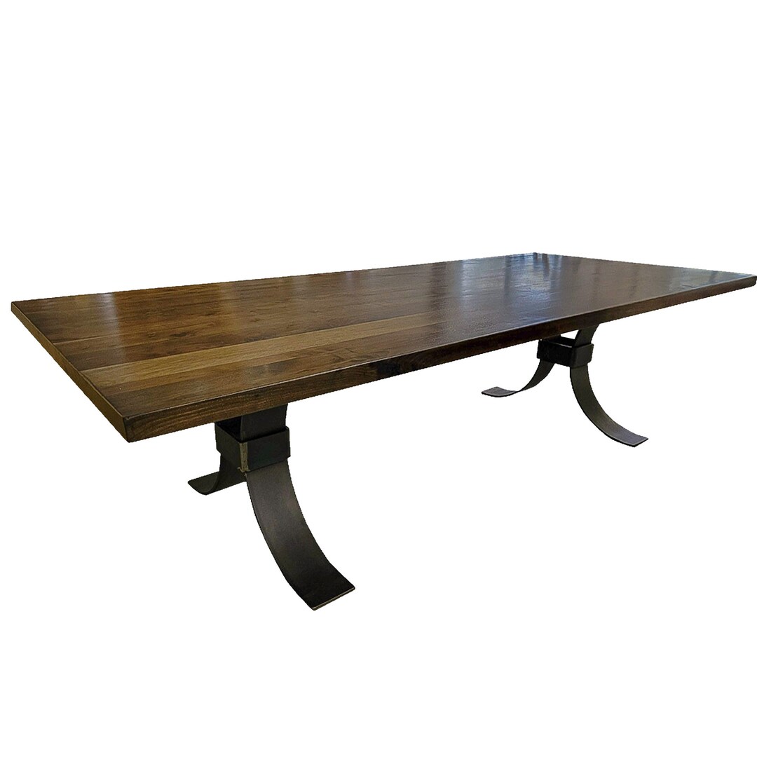 Beckett Modern Walnut Dining Table With Steel Base Walnut - Etsy