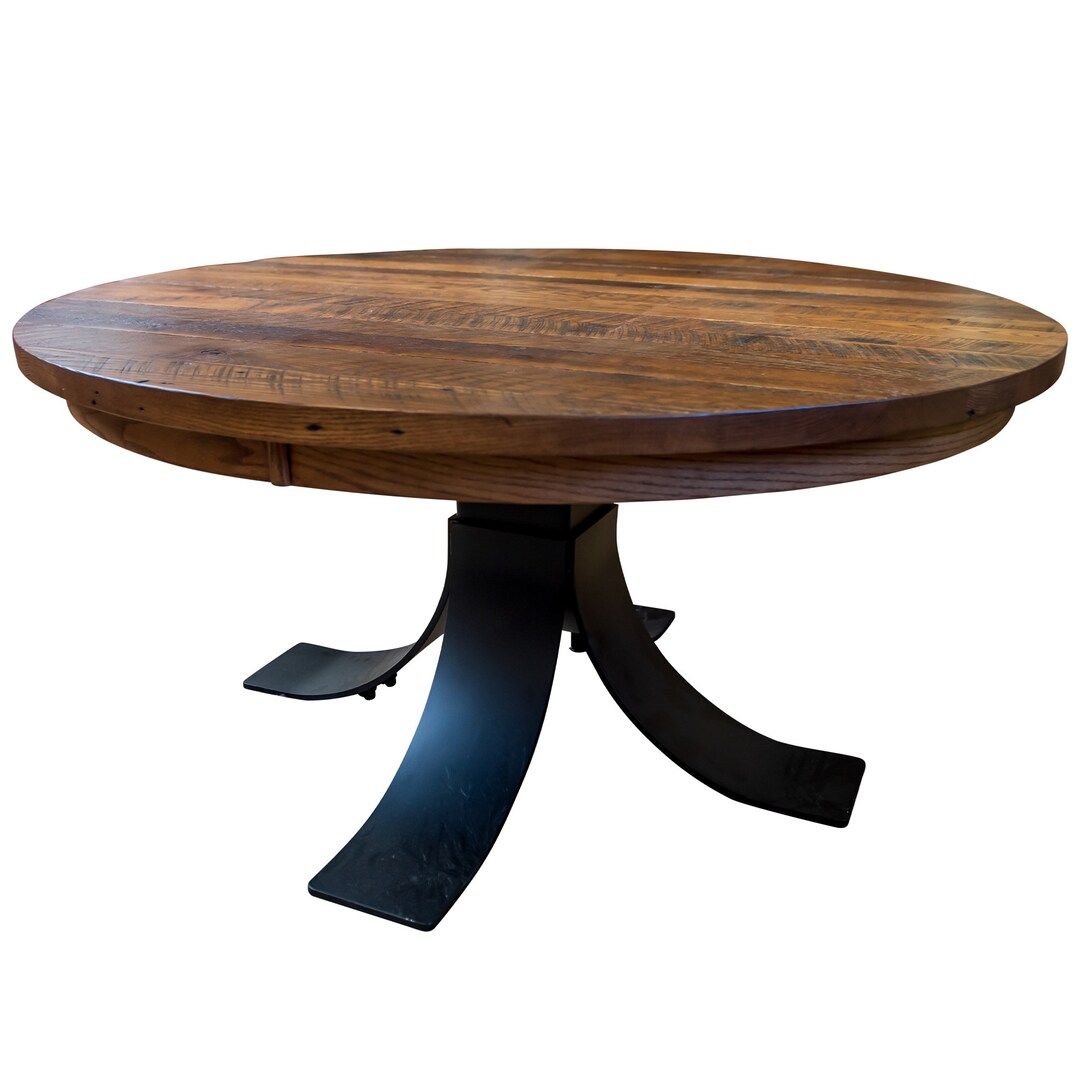 Rustic Round Dining Table in Barnwood Reclaimed Wood Round - Etsy