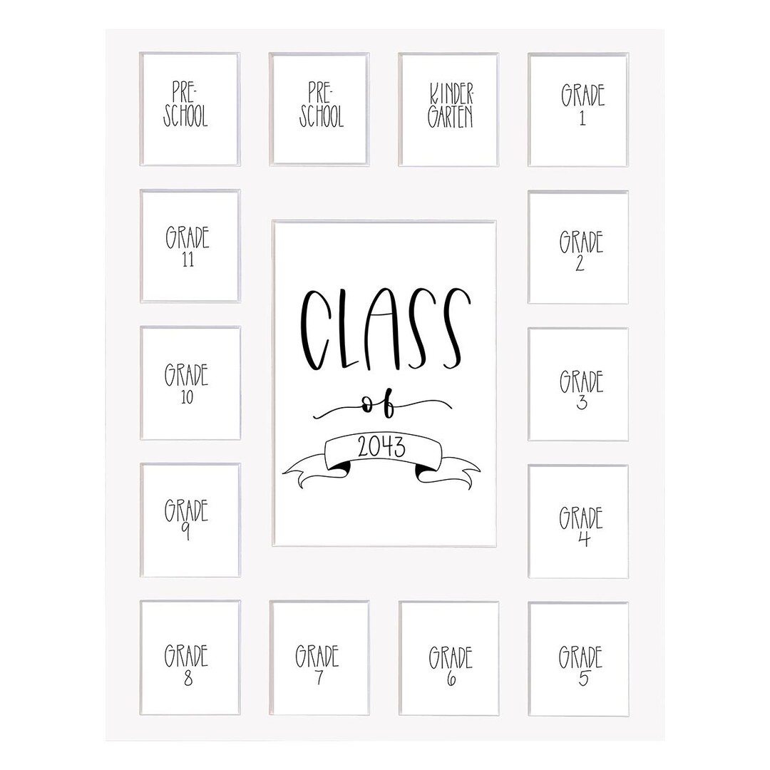 Class of 2043 Picture Mat, School Photo Collage, 15 Openings - Etsy