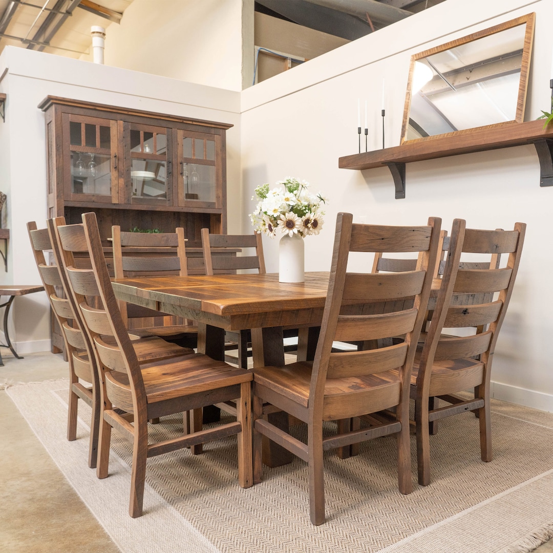 Hawthorne Square Extendable Reclaimed Barnwood Dining Room Table ...